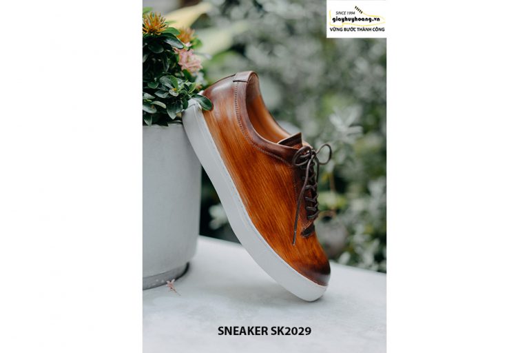 Bán Giày da nam mũi tròn thời trang Sneaker SK2028 thủ công cao cấp #1